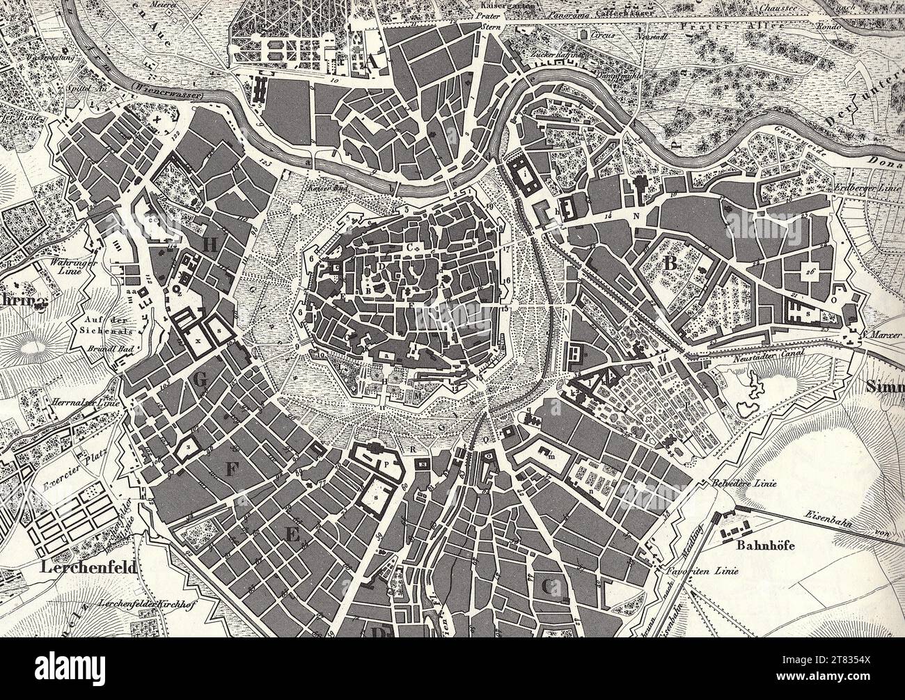 Antica mappa di vienna immagini e fotografie stock ad alta risoluzione ...