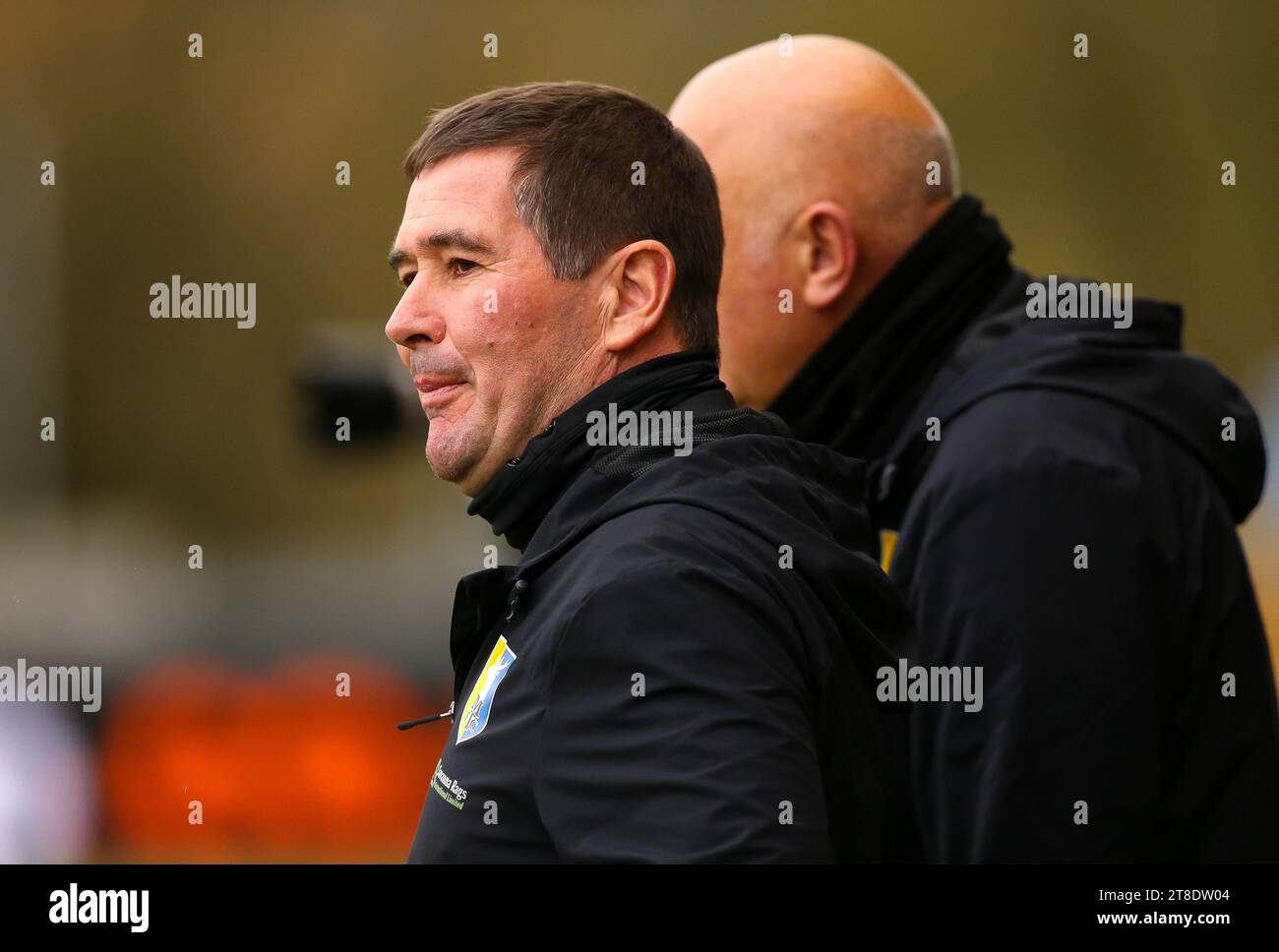 Il manager del Mansfield Town Nigel Clough durante la partita della Sky ...