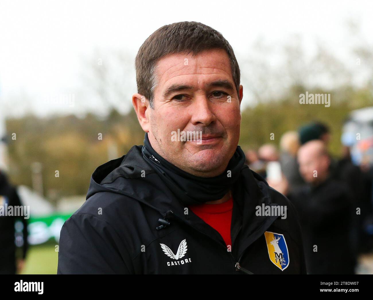 Il manager del Mansfield Town Nigel Clough durante la partita della Sky ...