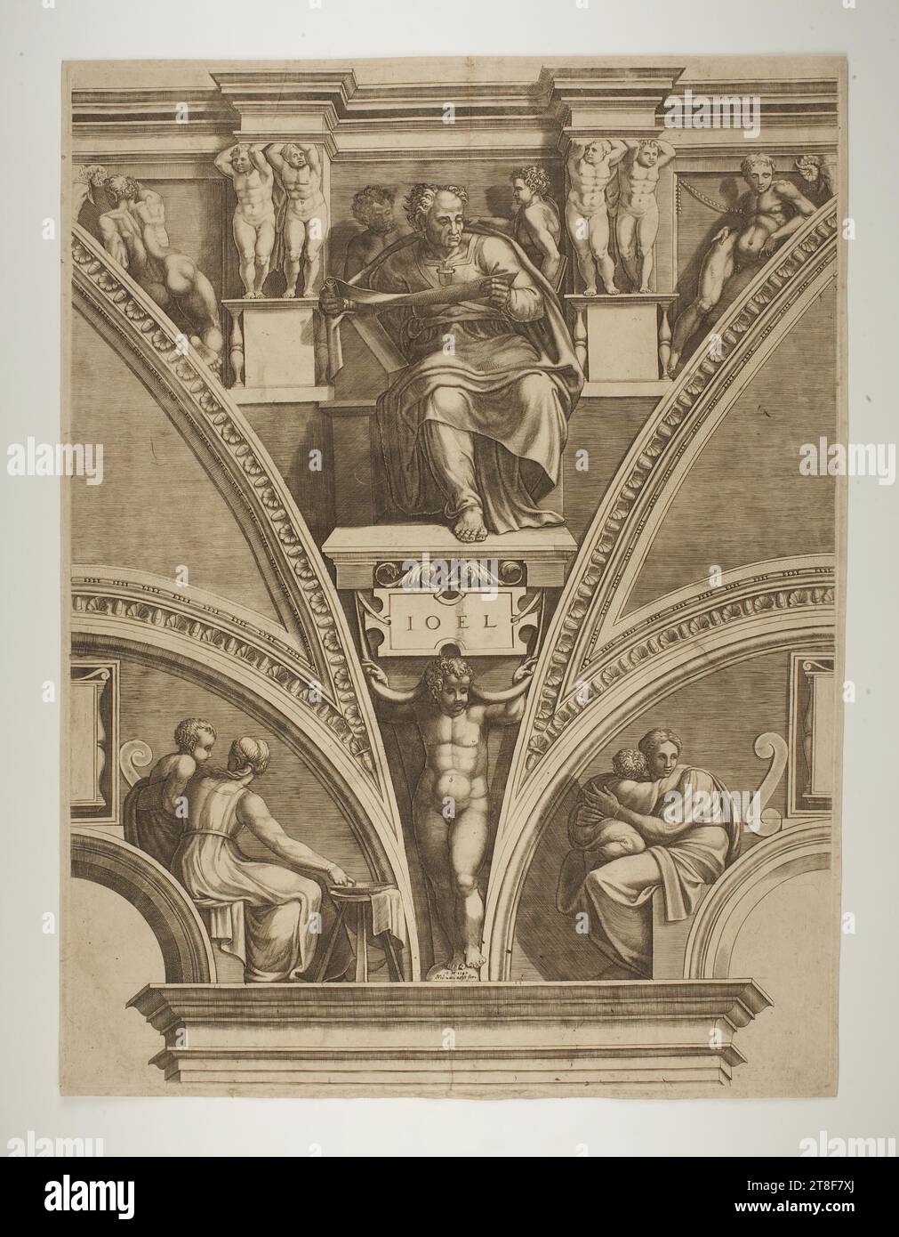 Il profeta Joel, Giorgio Ghisi, 1540, Arte grafica, incisione in rame ...
