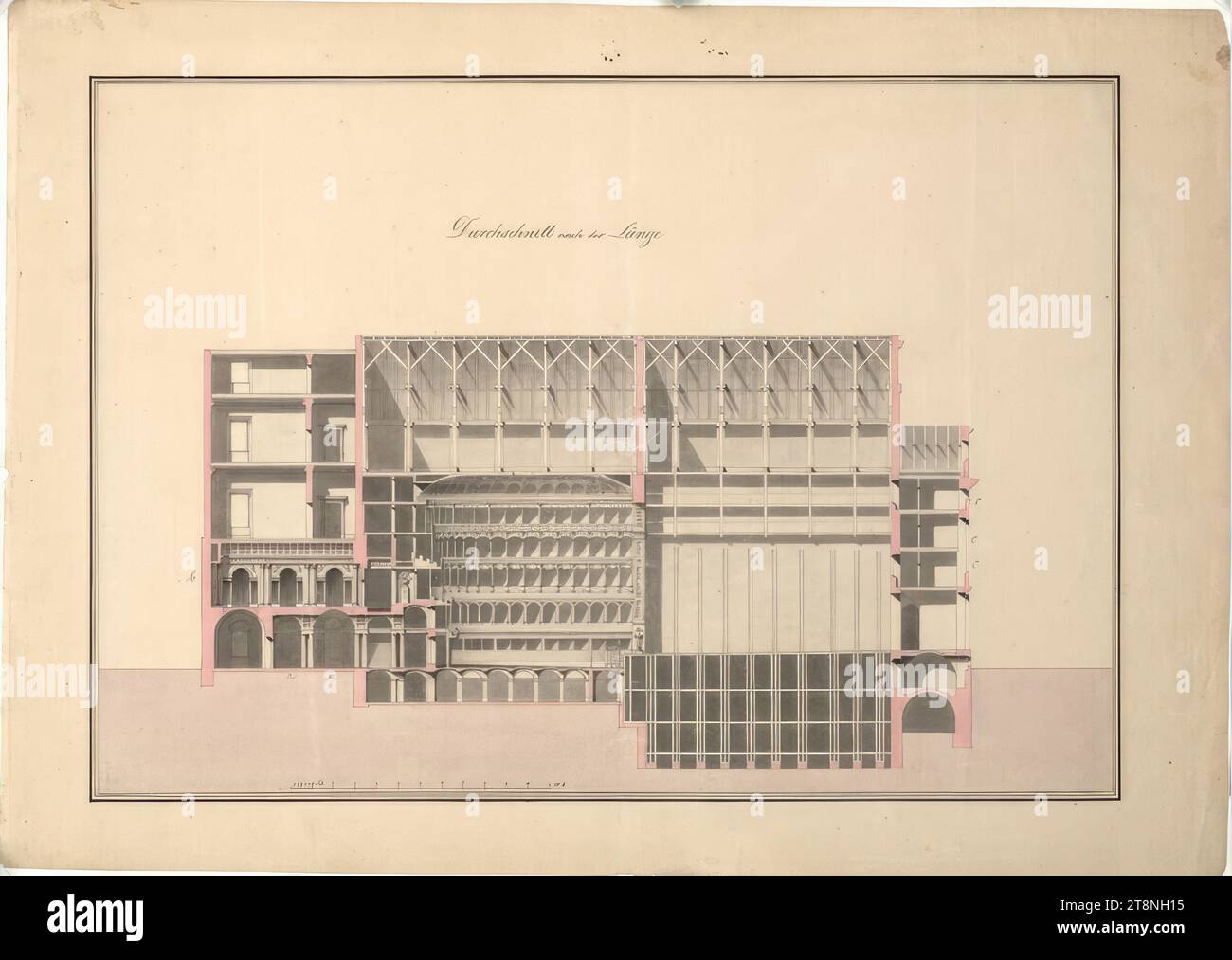 Vienna i, Hofburg, Altes Burgtheater, progetto di conversione, sezione ...