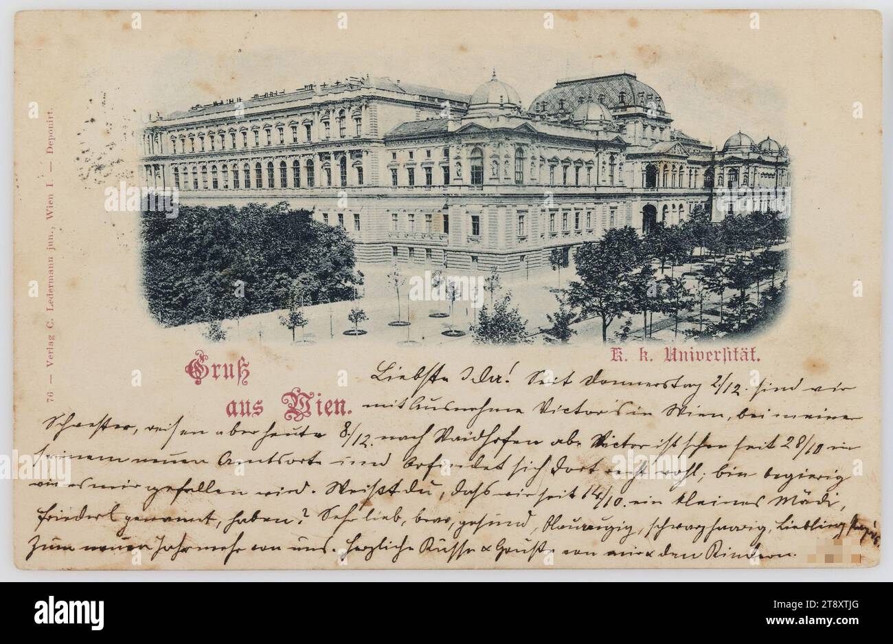Saluti da Vienna. k. k. University, Carl (Karl) Ledermann jun ...