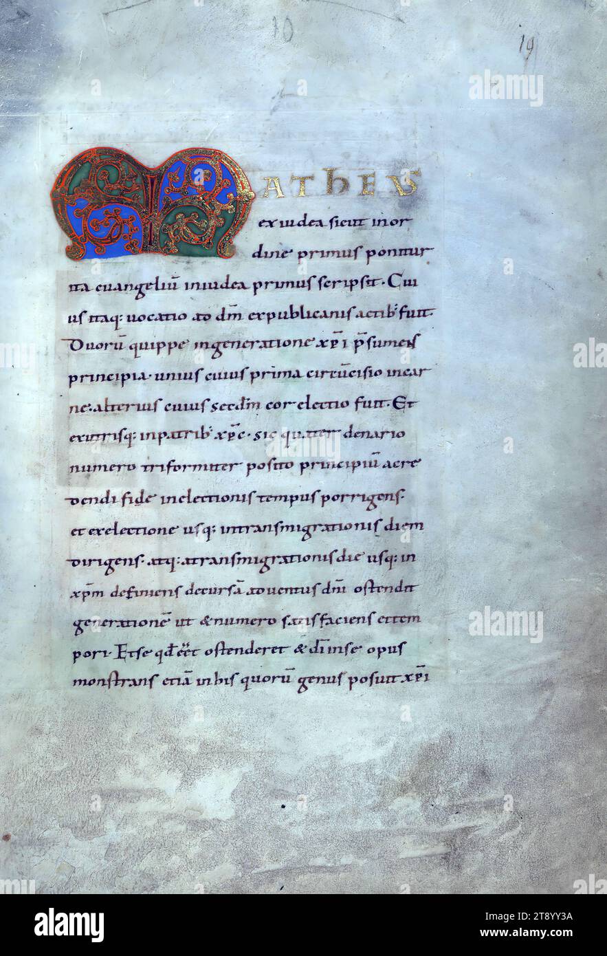 Manoscritto miniato, Vangeli di Reichenau, Ornated Initial, si ritiene ...