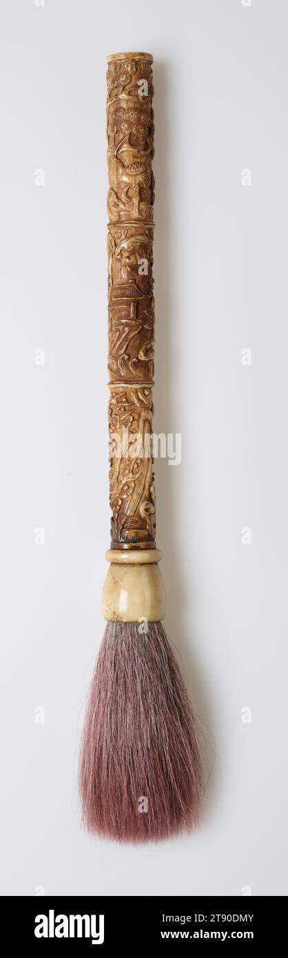 Pennello calligrafico, fine XIX secolo, 13 5/8 x 1 1/4 x 1 1/4 poll ...