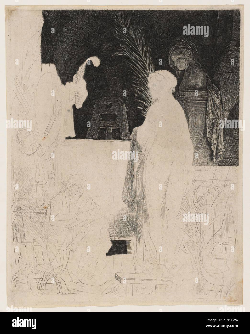 The Artist Drawing from a Model, incompiuta lastra, c. 1639, Rembrandt ...