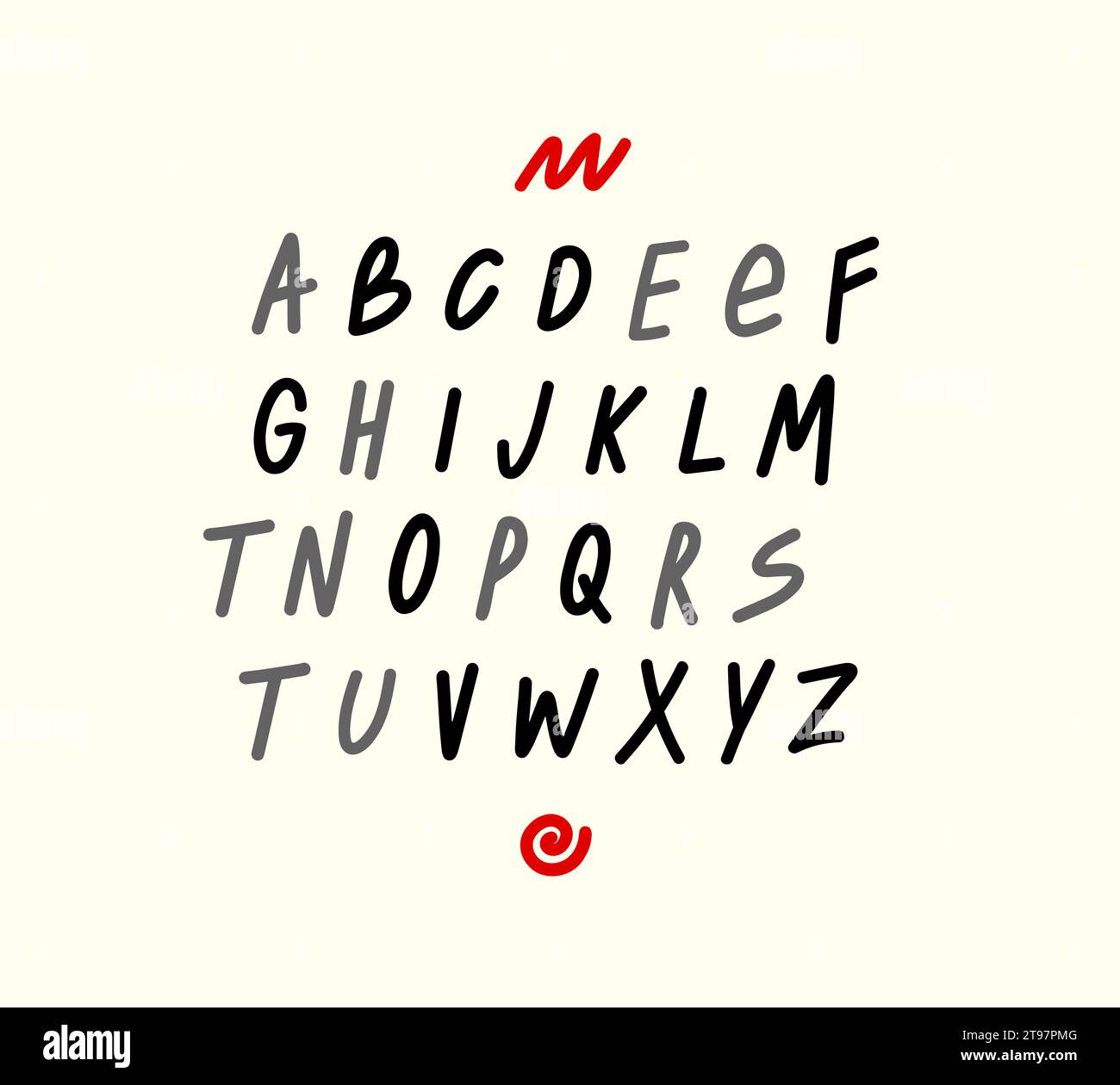 Black white hand lettering alphabet immagini e fotografie stock ad alta ...