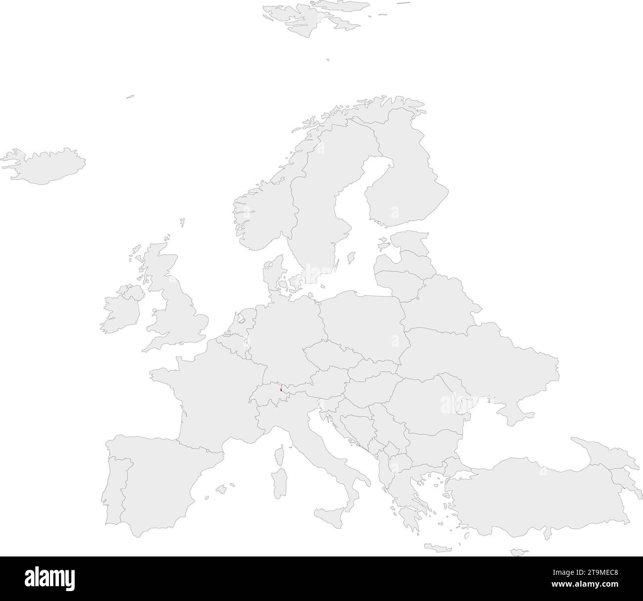 Mappa della svizzera e del liechtenstein Immagini Vettoriali Stock - Alamy