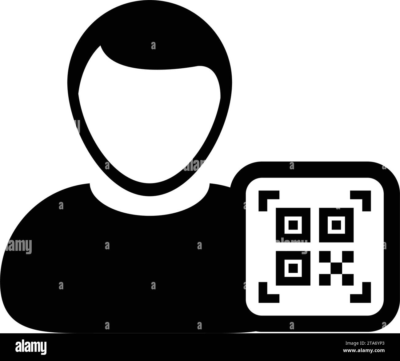 Avatar icona id digitale con codice qr per l'identità biometrica nel ...