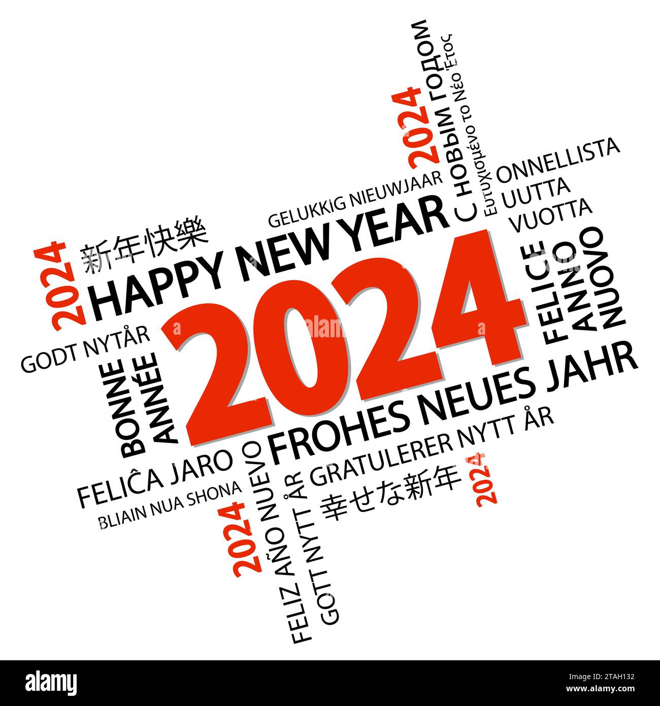 file vettoriale eps con word cloud con saluti per il nuovo anno 2024 e ...