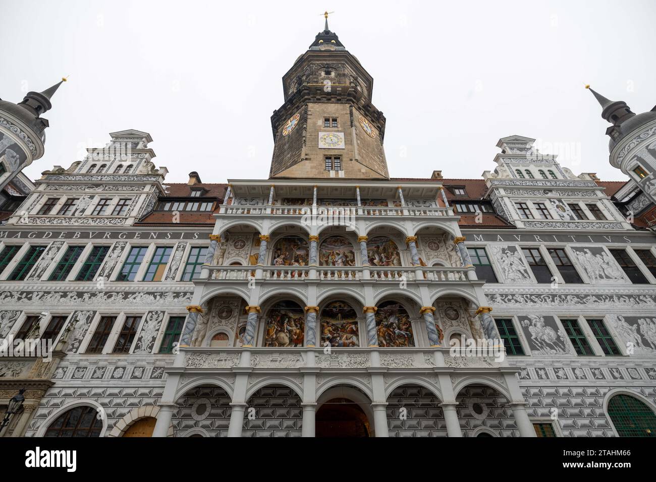 1 dicembre 2023, Sassonia, Dresda: Vista sul balcone restaurato a ...