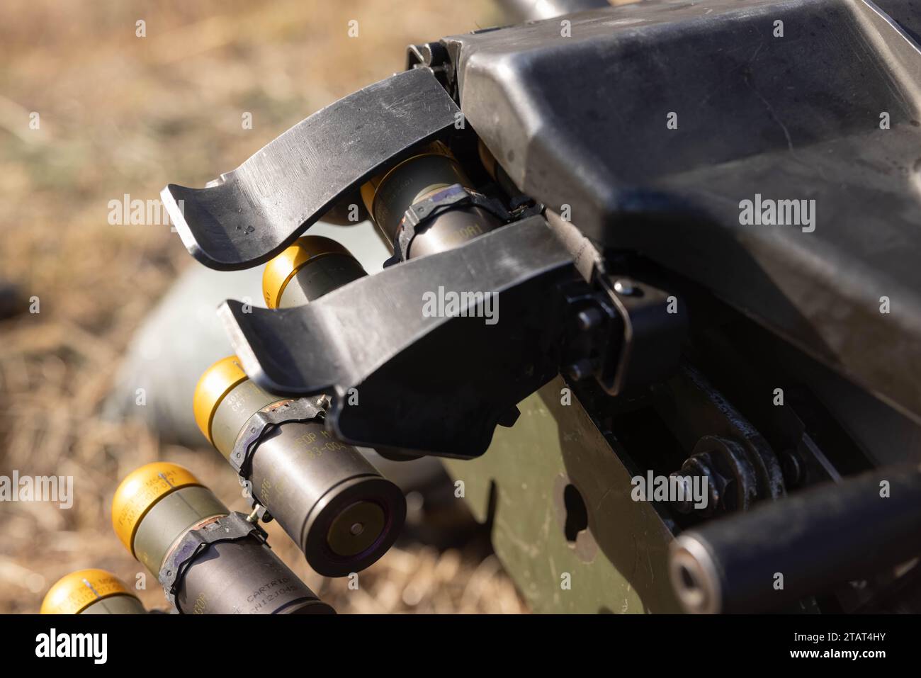 I Marines statunitensi sparano una mitragliatrice granata Mark 19 da 40 ...