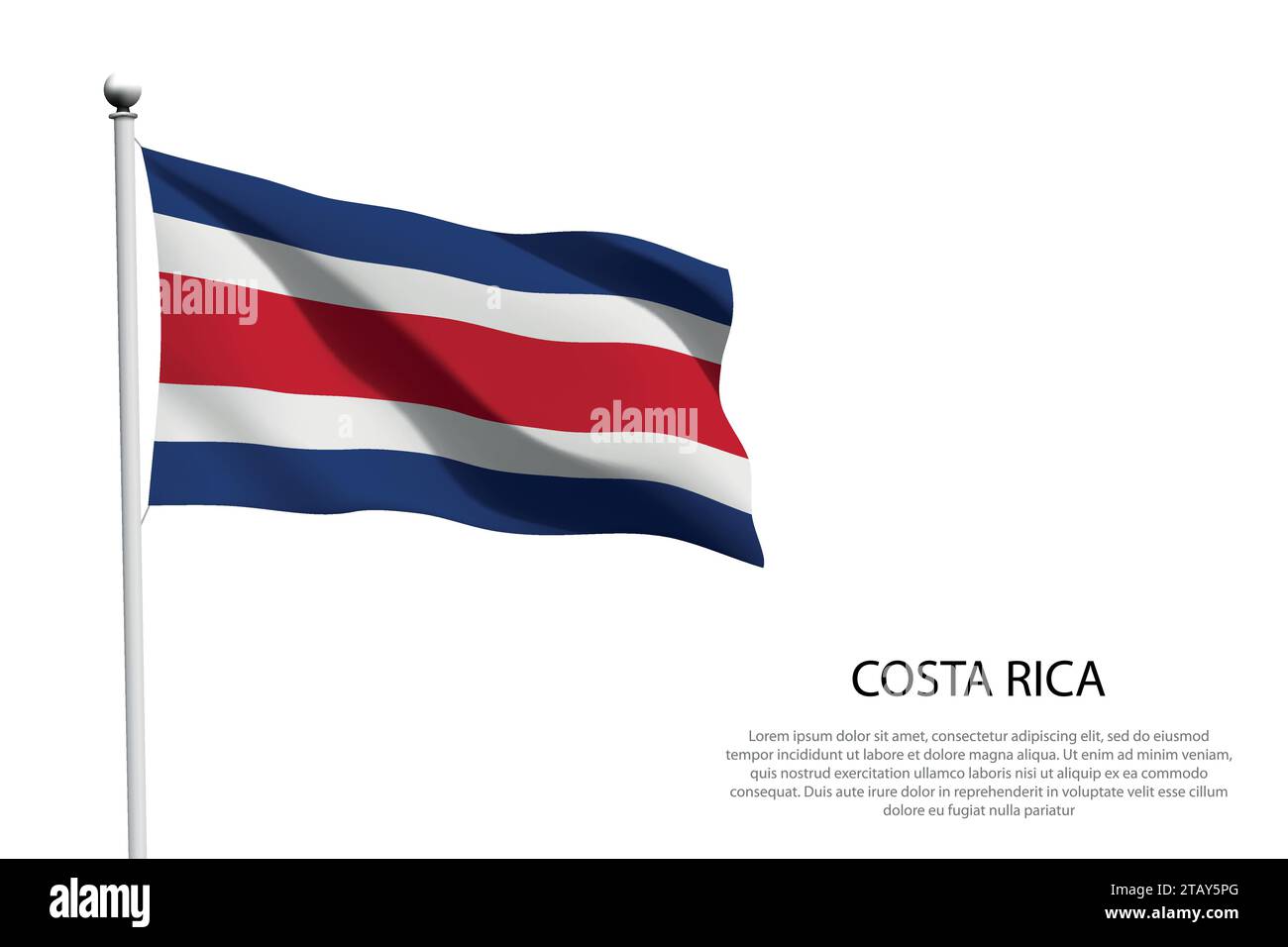 Bandiera della costa rica sventola Immagini Vettoriali Stock - Alamy