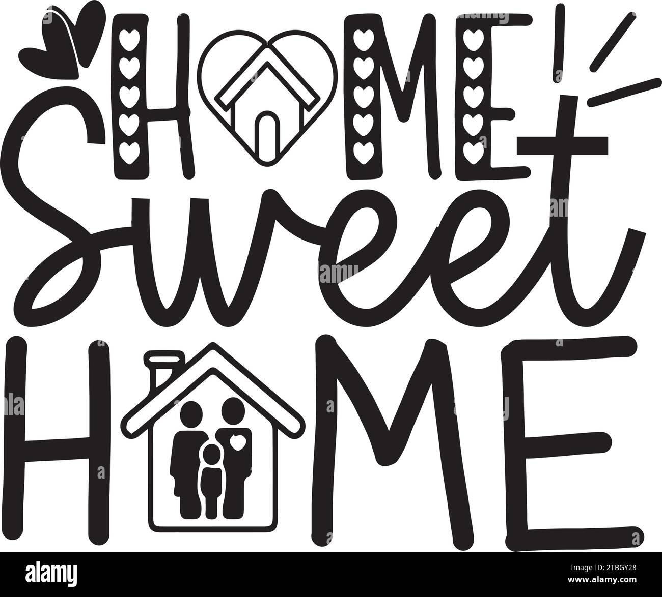 Home sweet home sign Immagini Vettoriali Stock - Alamy