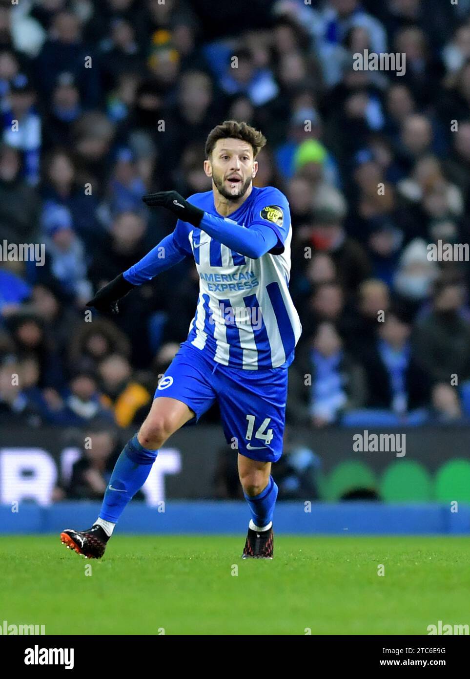 Adam Lallana di Brighton durante la partita di Premier League tra ...