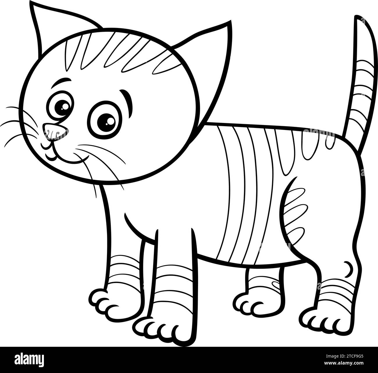 Disegno gatto da colorare immagini e fotografie stock ad alta ...