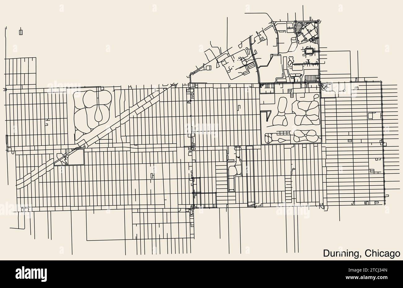 Mappa della zona di chicago Immagini Vettoriali Stock - Alamy