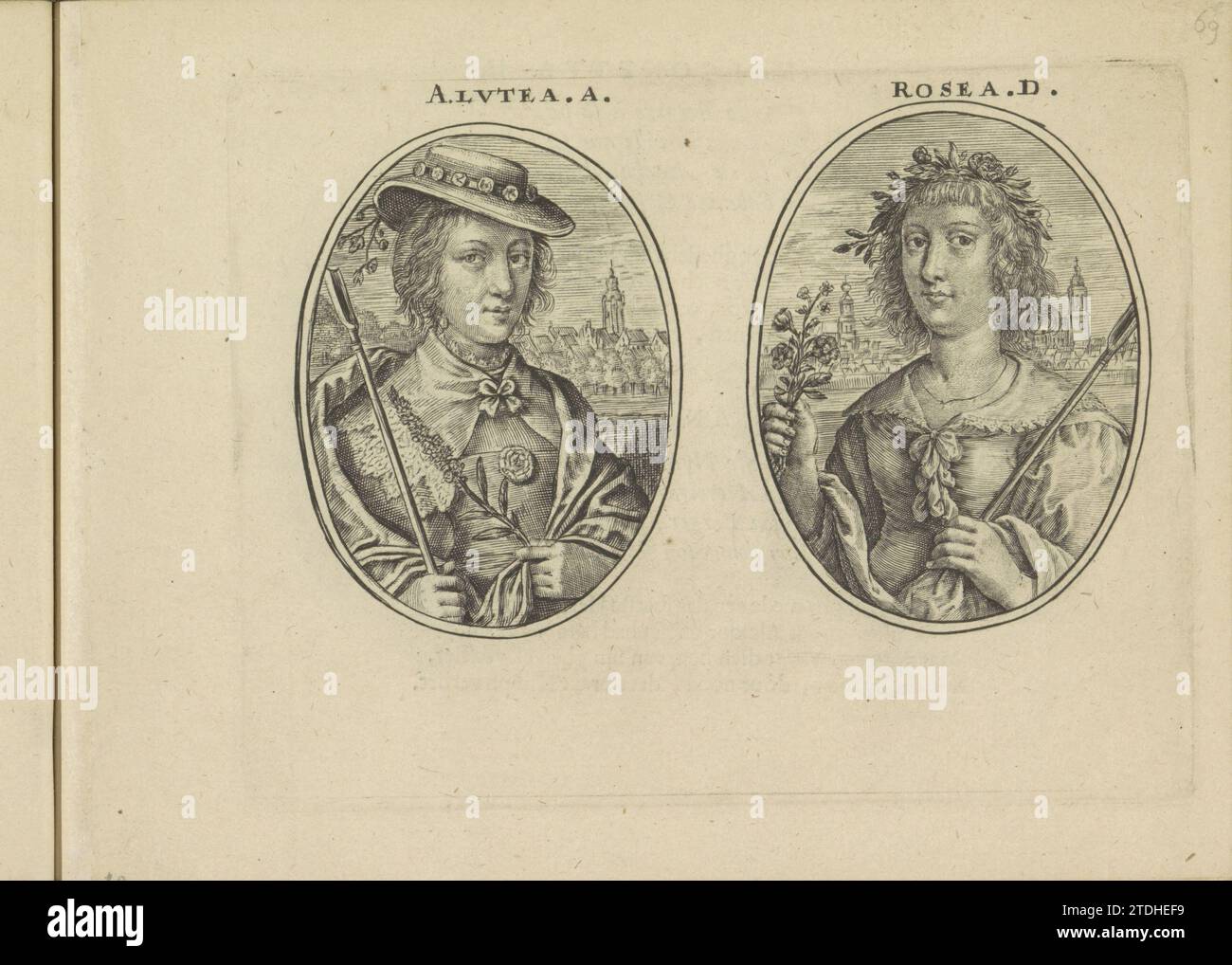 Ritratti di due donne sconosciute, entrambe come Herderin, 1640 due ...