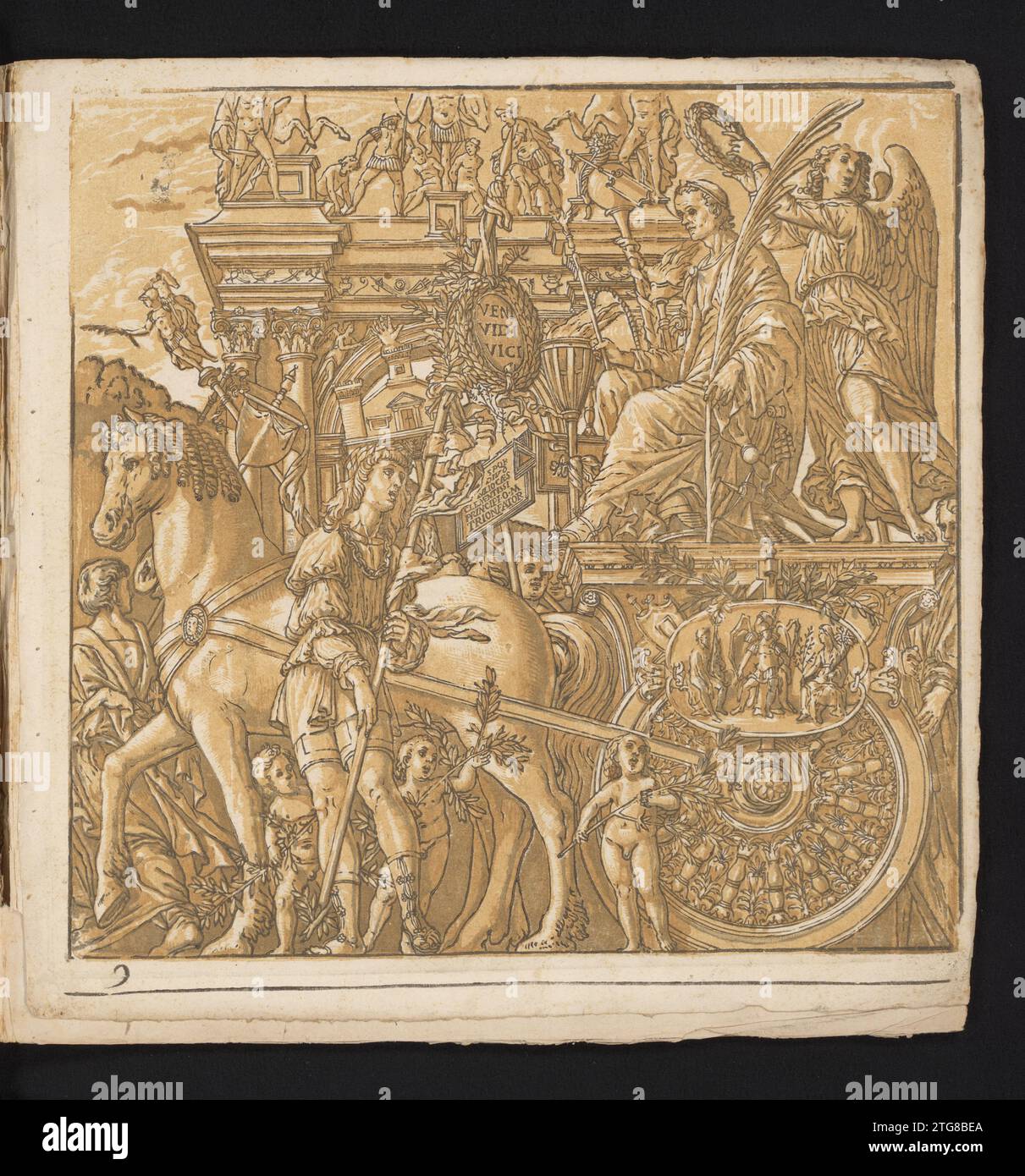 TRIOMFTOCHT van Julius Caesar, Andrea Andreani, dopo Bernardo Malpizzi ...