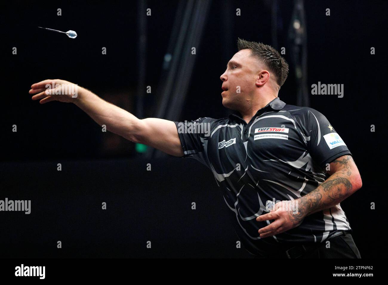 Dartspieler Gerwyn Price / The Iceman bei der World Darts Gala 2023 a ...