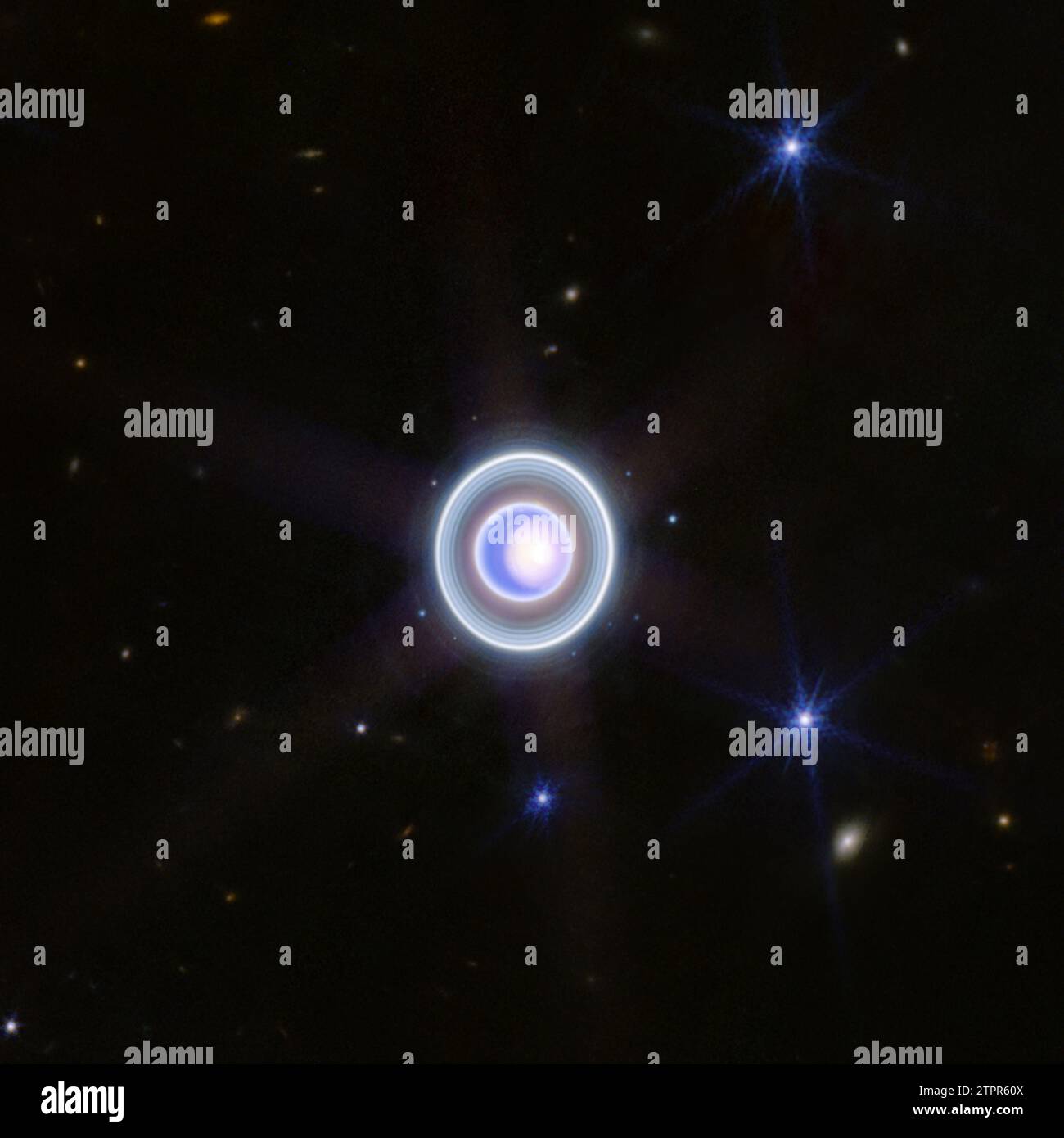 Questa immagine di Urano, rilasciata il 18 dicembre 2023, scattata dal ...