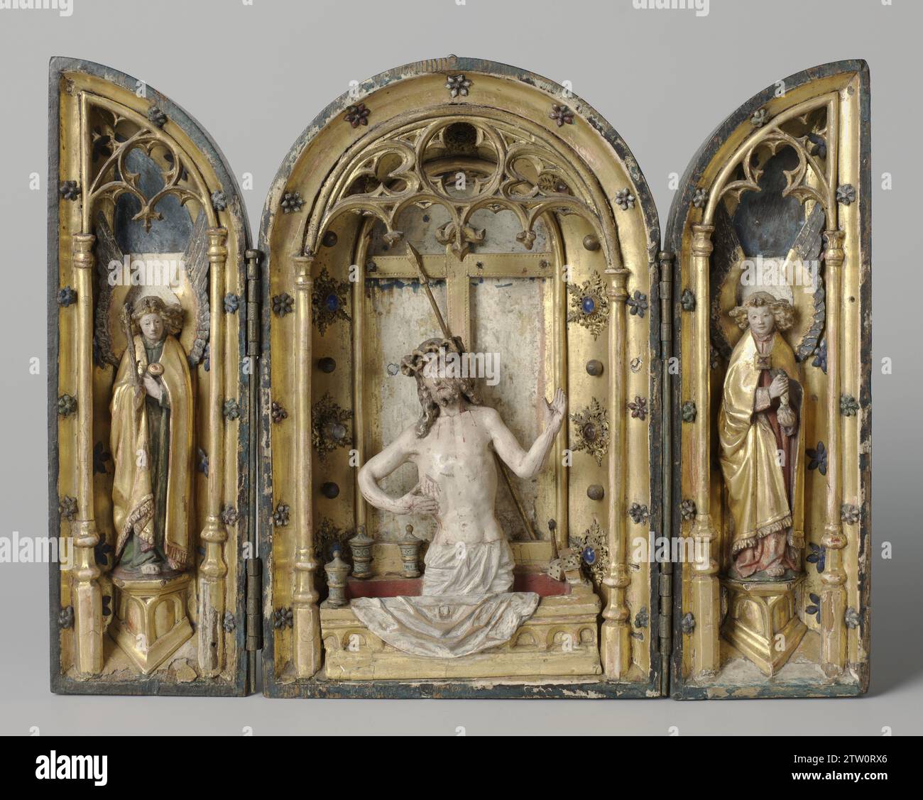 Altare portatile, anonimo, c. 1500 - c. 1525 in uno stato chiuso, l ...
