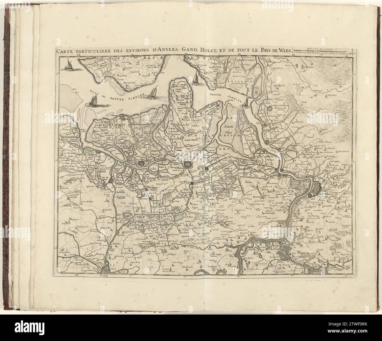 Mappa delle Fiandre del Nord, 1708, 1708 Mappa delle Fiandre del Nord ...