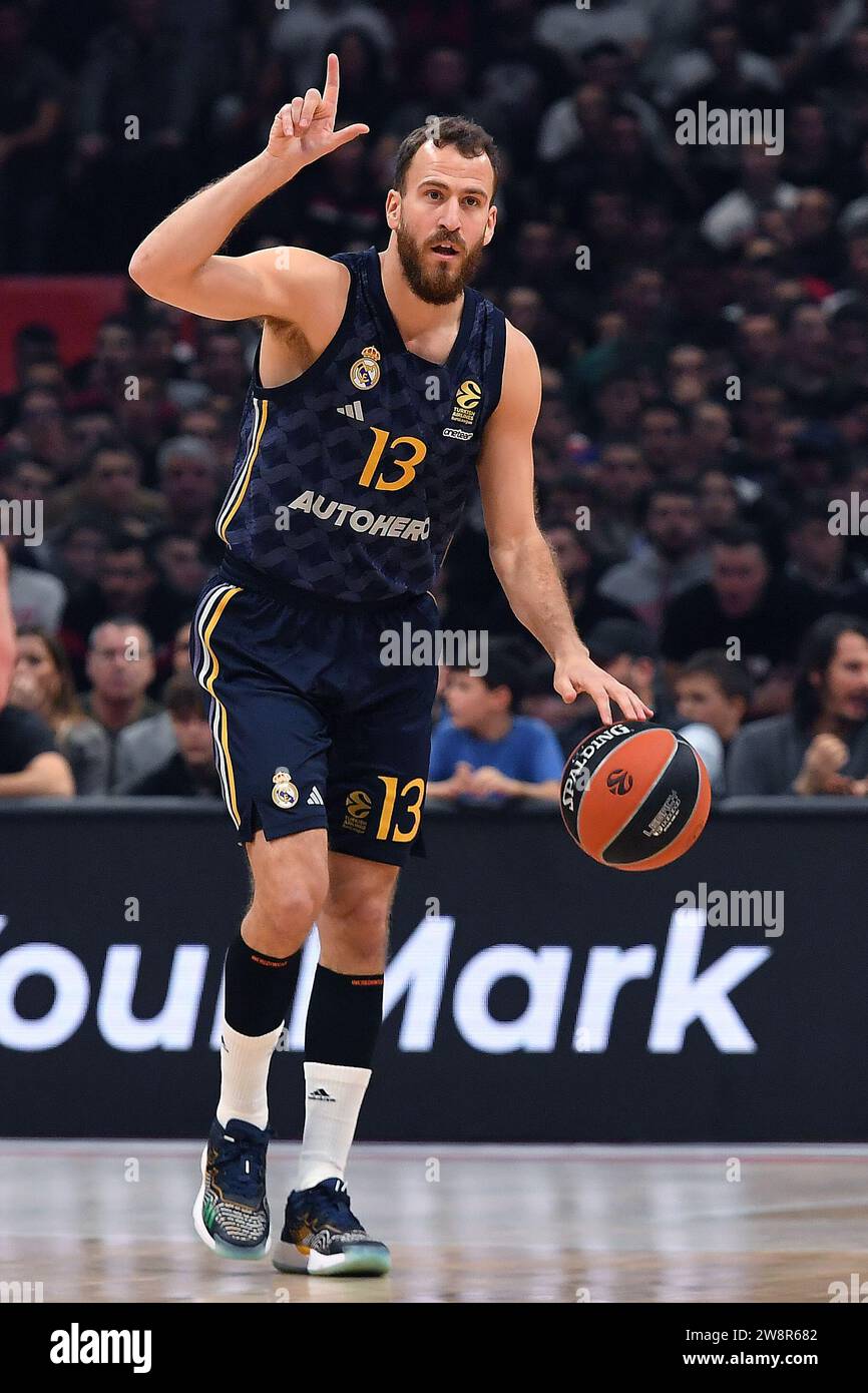 Belgrado, Serbia, 19 dicembre 2023. Sergio Rodriguez del Real Madrid ...