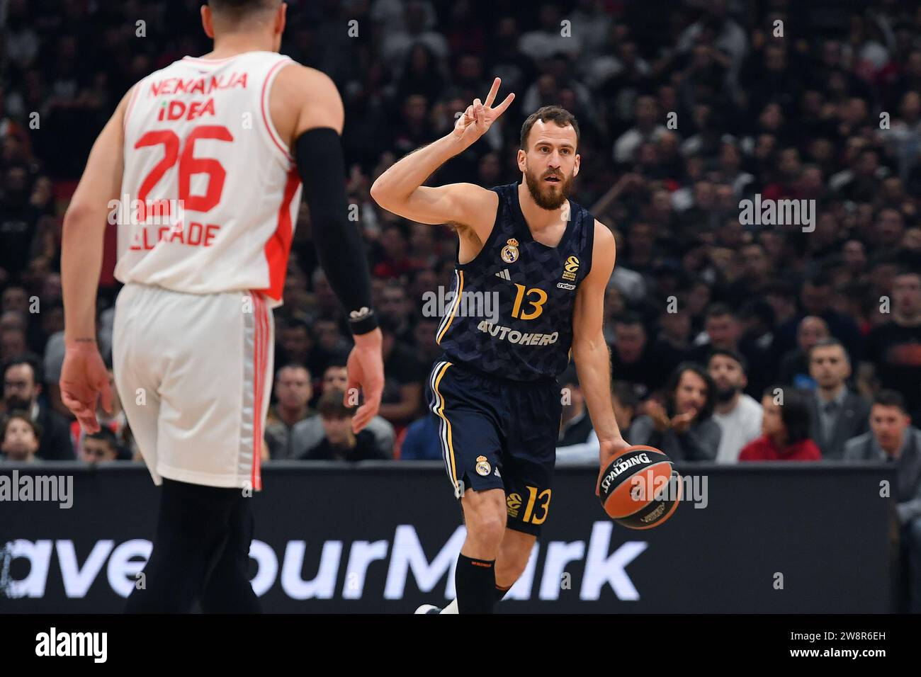Belgrado, Serbia, 19 dicembre 2023. Sergio Rodriguez del Real Madrid ...