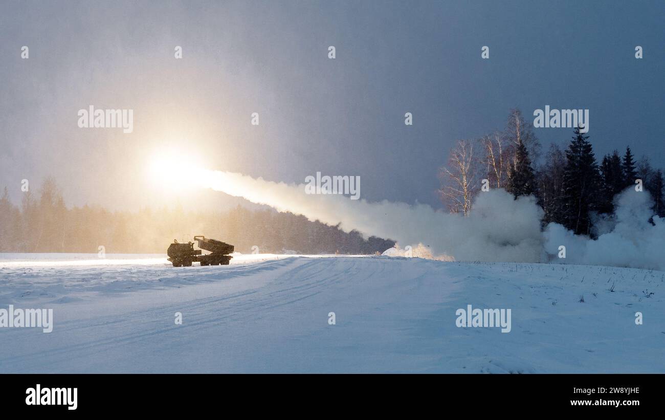 Un M142 High-Mobility Artillery Rocket System (HIMARS) appartenente al ...