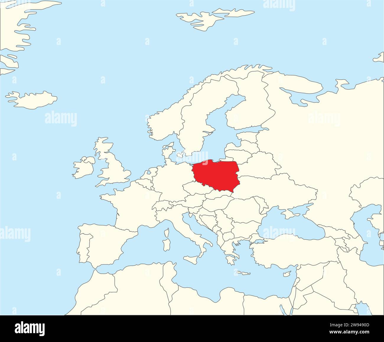 Polonia mappa fisica Immagini Vettoriali Stock - Alamy