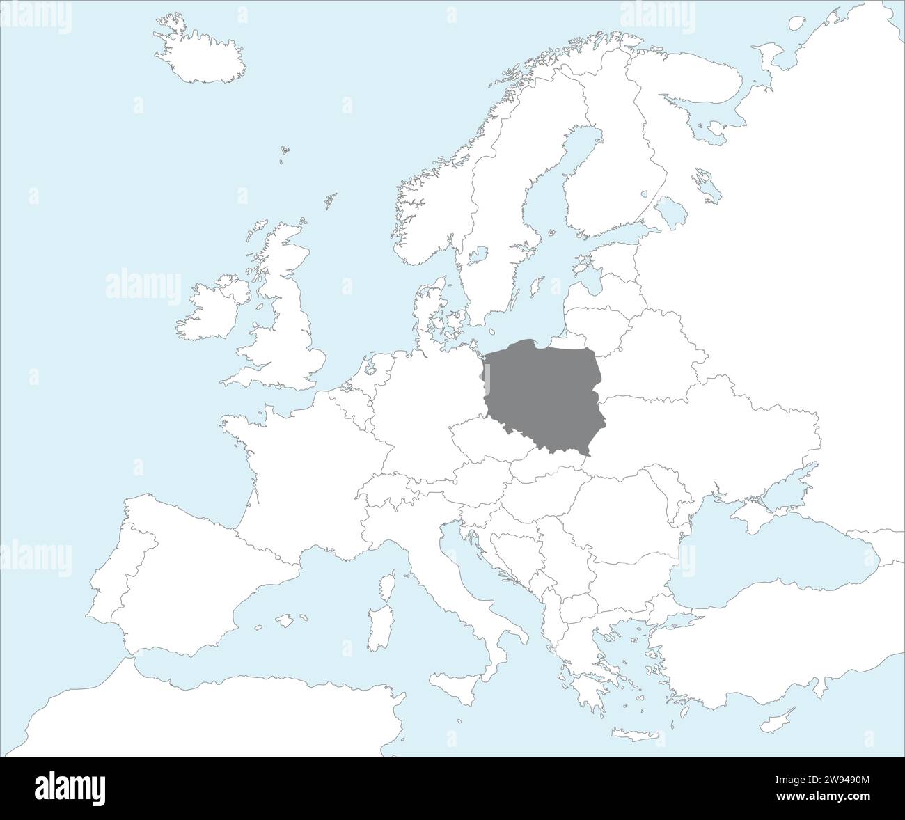 Polonia mappa fisica Immagini Vettoriali Stock - Alamy