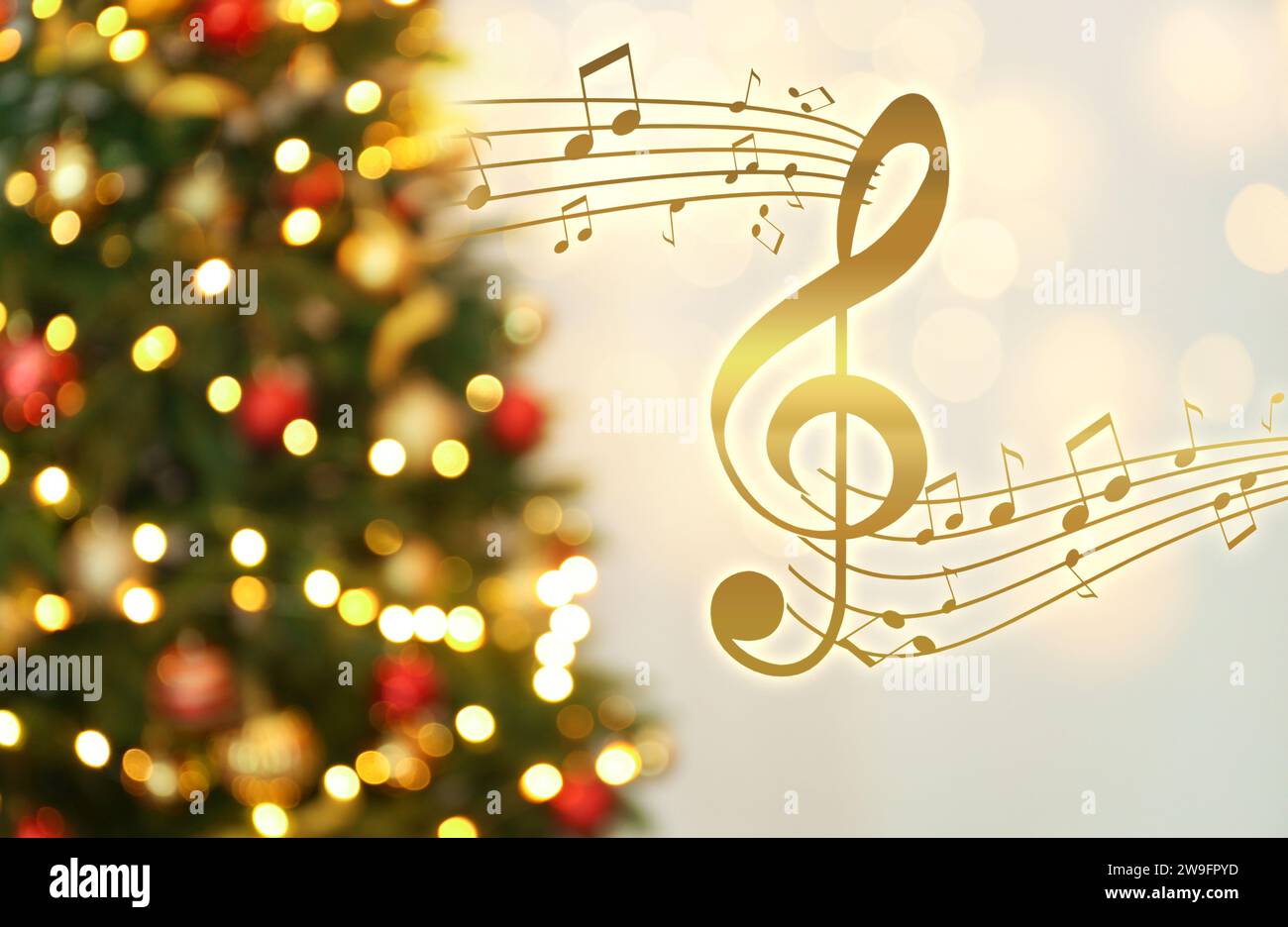 Albero di natale con note musicali immagini e fotografie stock ad alta ...