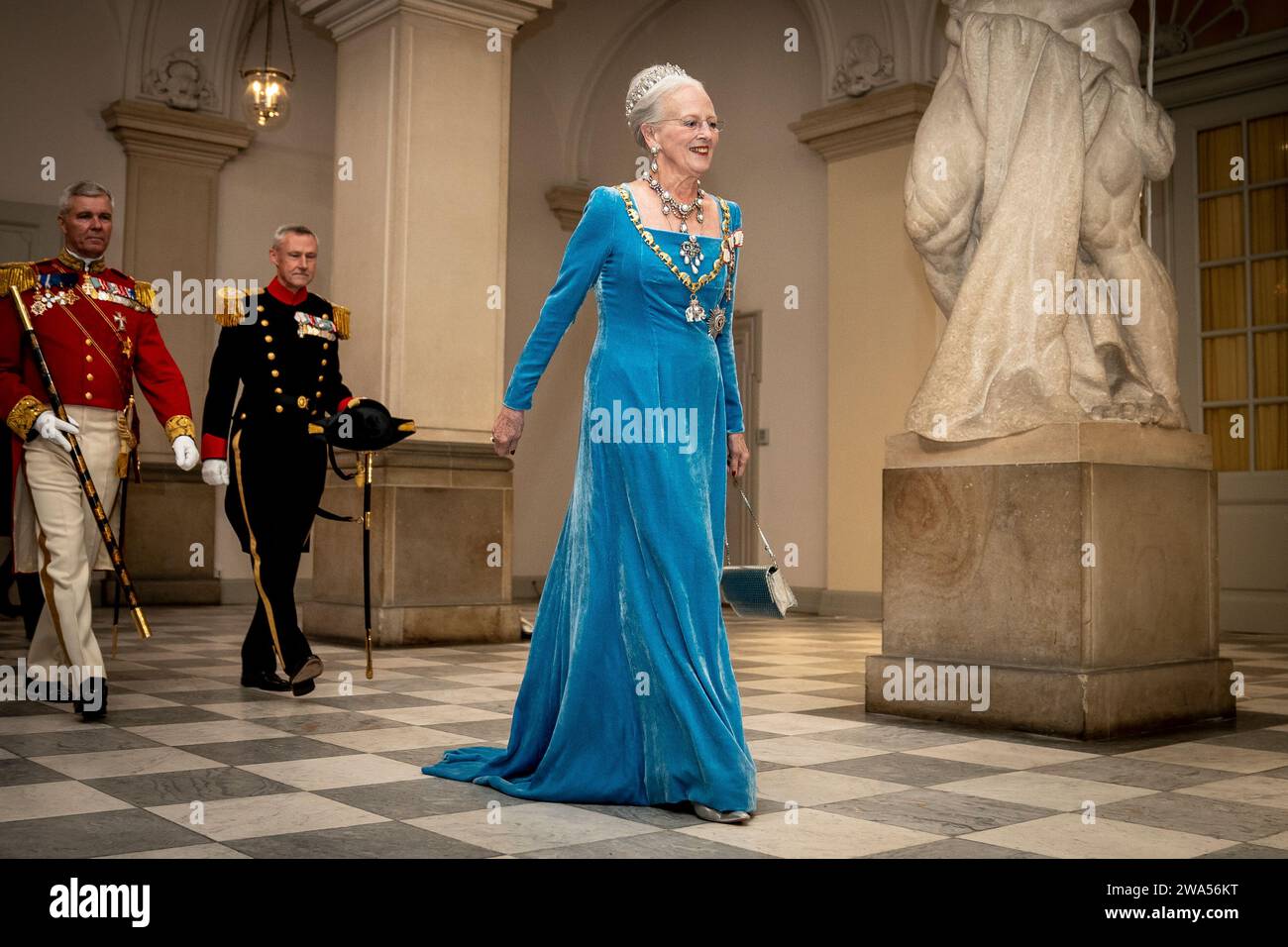 File - la regina Margrethe arriva per una cena di gala al castello di ...