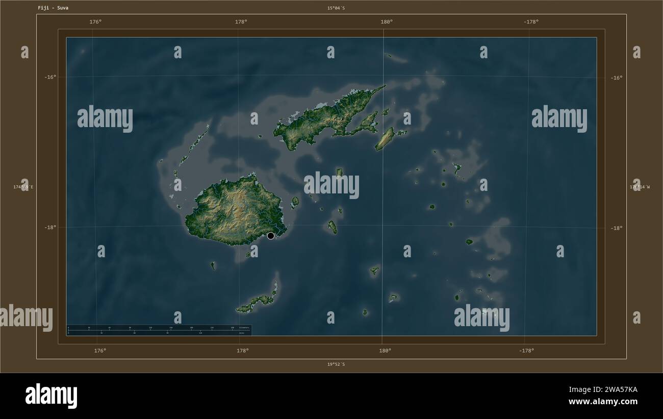 Le Figi sono evidenziate su una mappa colorata di elevazione con mappa ...