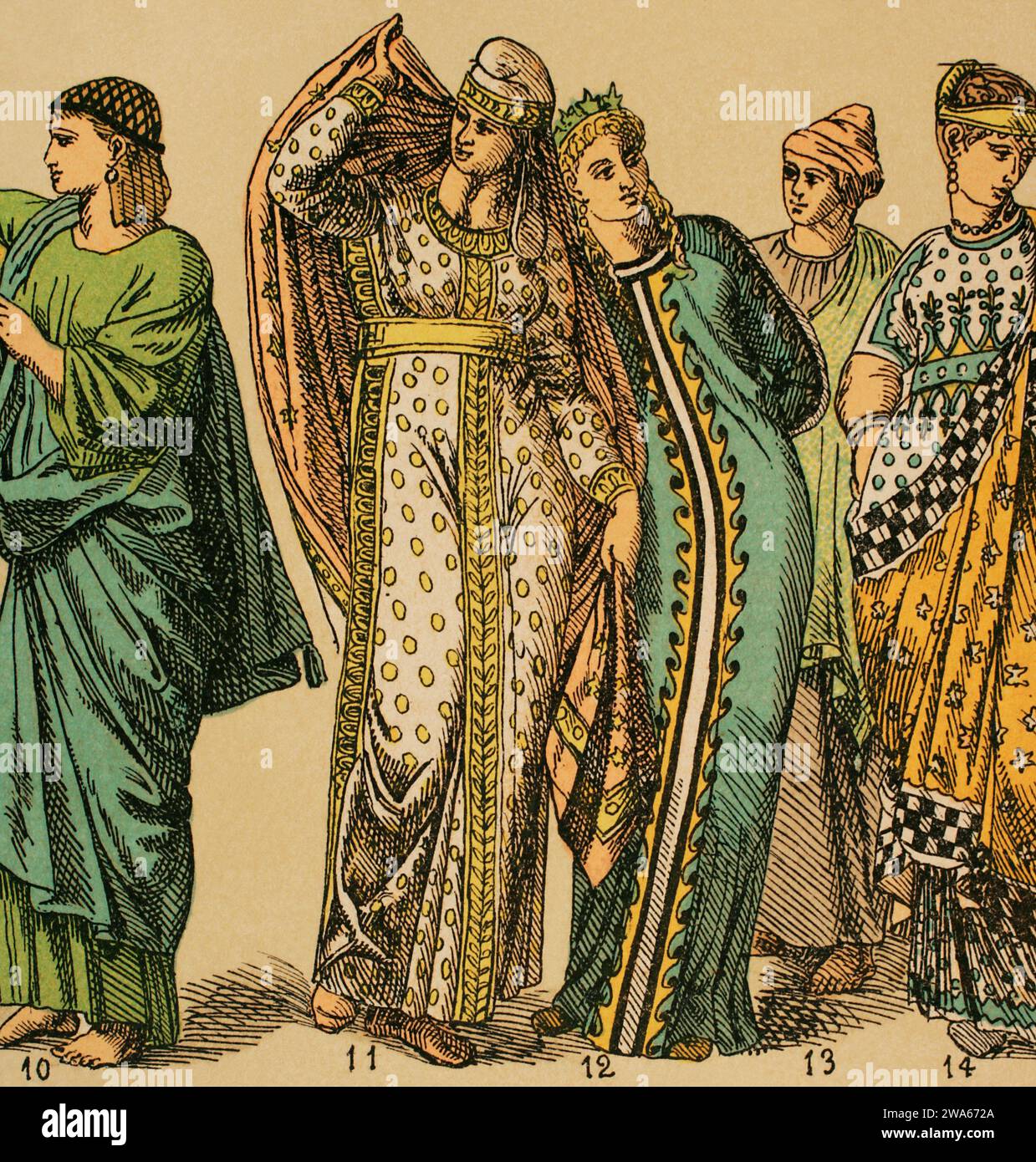 Penisola Anatolica. Lidiani, Frigiani e Troiani. Abiti da donna ...