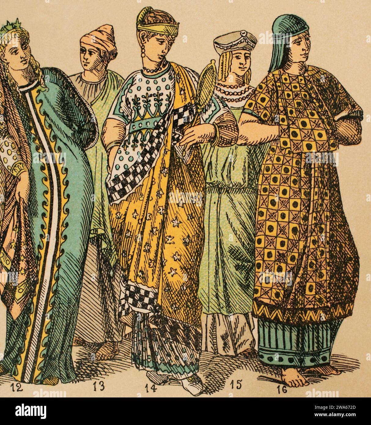 Penisola Anatolica. Lidiani, Frigiani e Troiani. Abiti da donna ...