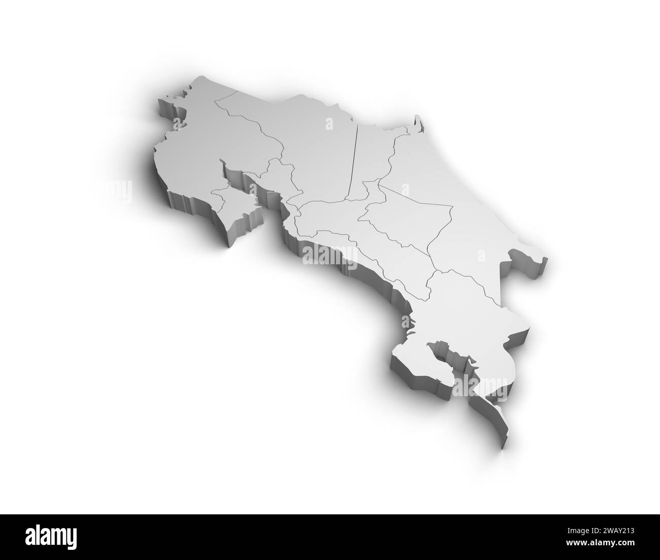 Mappa costa rica Foto e Immagini Stock in Bianco e Nero - Alamy