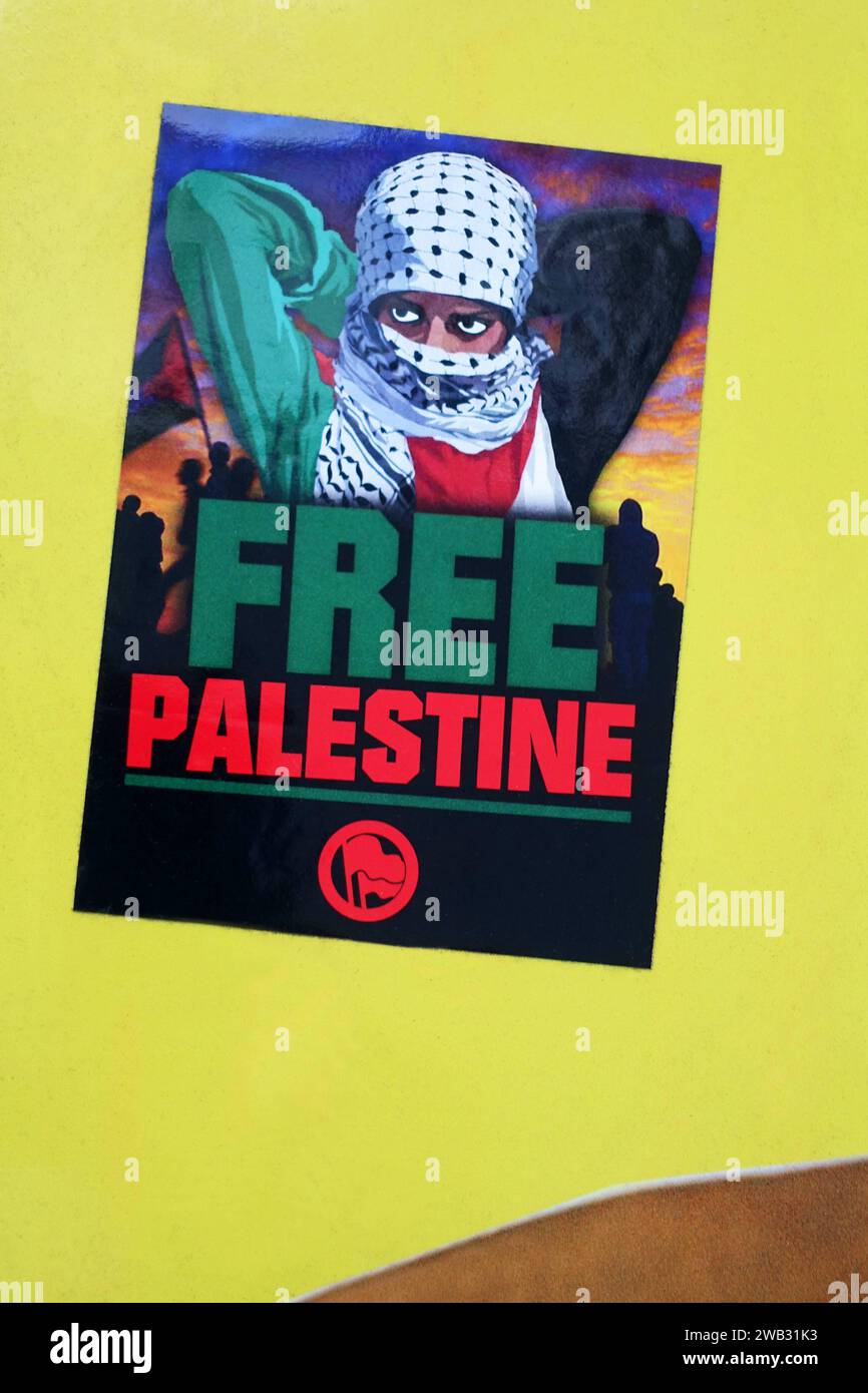PALESTINA LIBERA - Abbildung eines Palästinensers mit Arafat Tuch ...