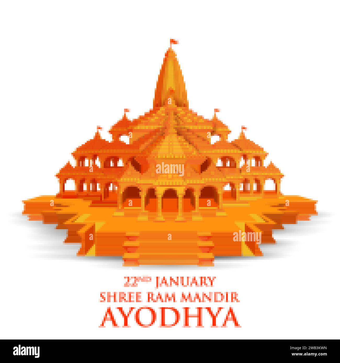 Illustrazione del background religioso di Shri RAM Janmbhoomi Teerth ...