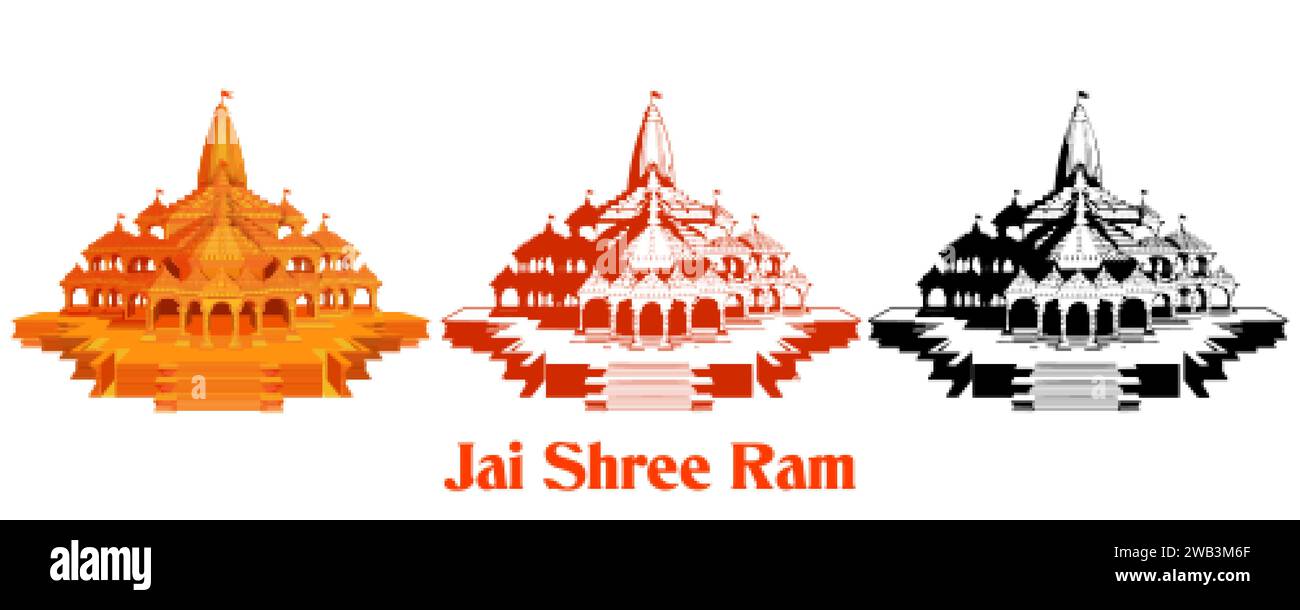Illustrazione del background religioso di Shri RAM Janmbhoomi Teerth ...