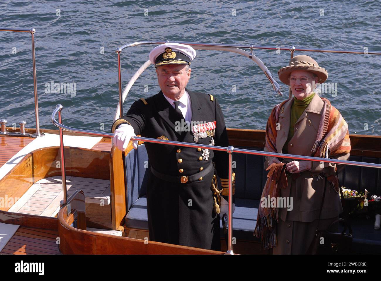 HM la Regina Margrethe II e marito principe Hnerik ufficiale a bordo ...