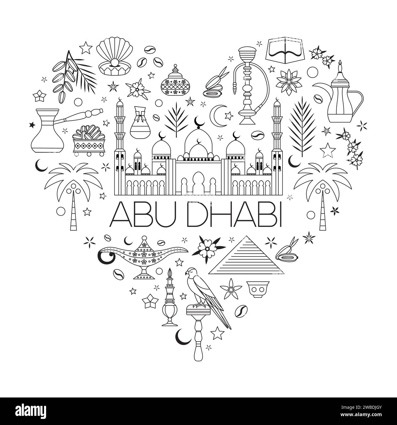 Abu dhabi linea arte Immagini Vettoriali Stock - Alamy