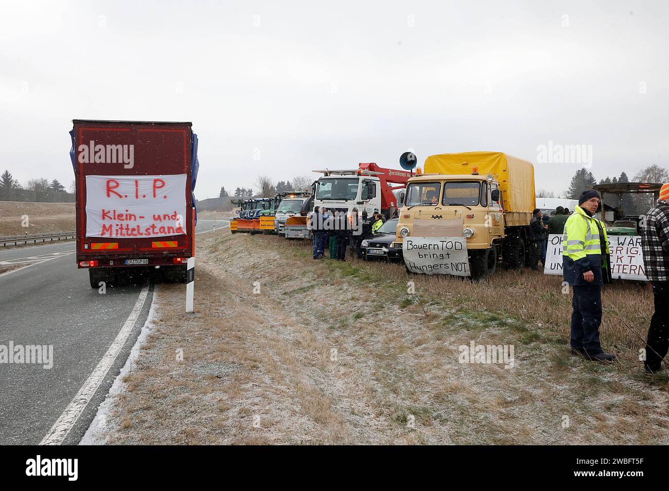 Bauernprotest 08.01.2024, Chemnitz, Politik, Bauernprotest am 08.01. ...