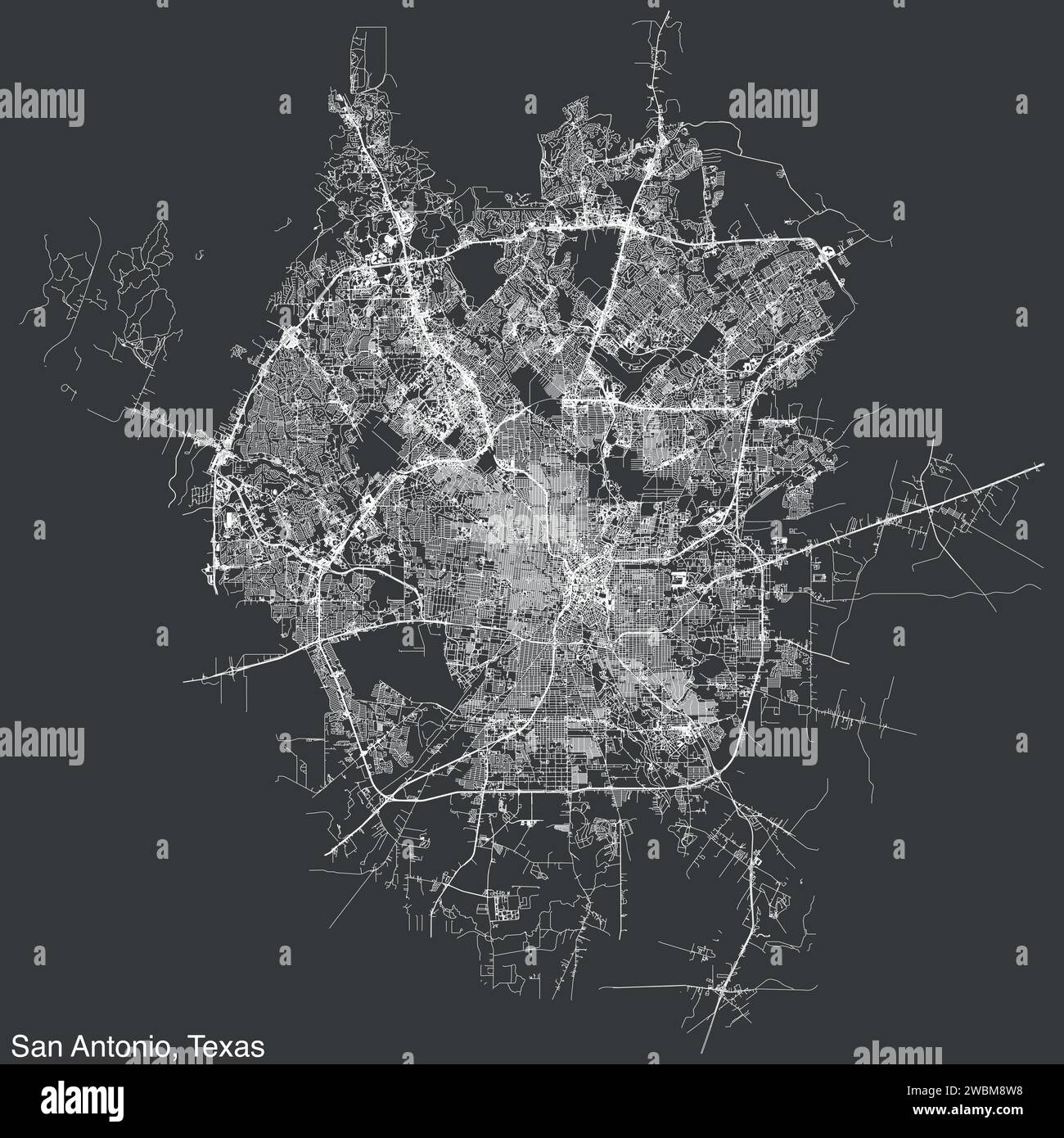 Mappa stradale di san antonio Immagini Vettoriali Stock - Alamy