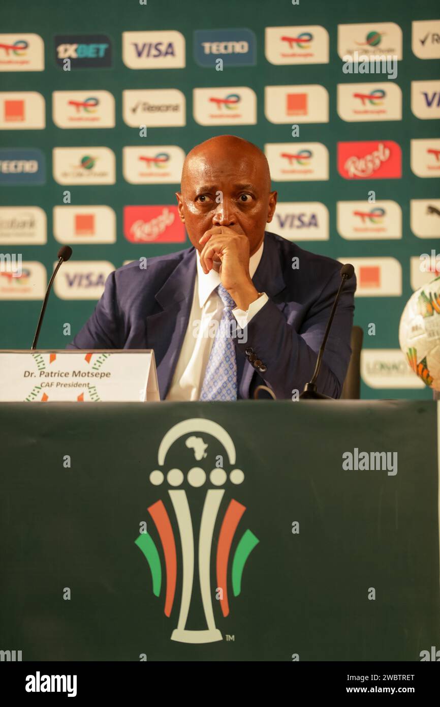 Abidjan, Nigeria. 11 gennaio 2024. Presidente DELLA CAF, conferenza ...