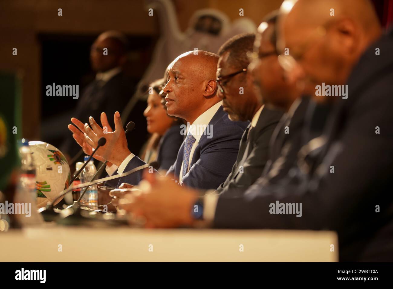 Abidjan, Nigeria. 11 gennaio 2024. Presidente DELLA CAF, conferenza ...