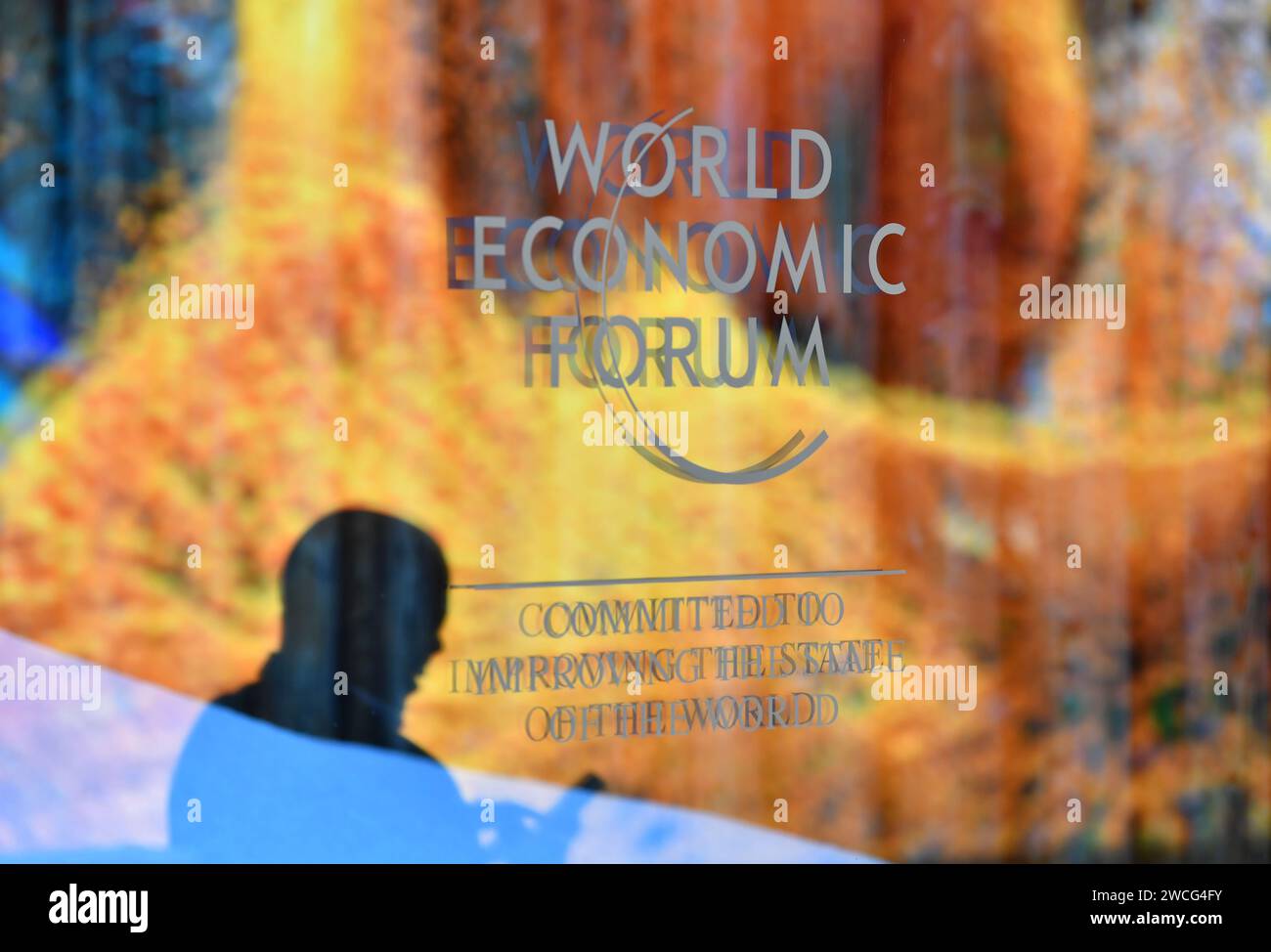 Davos. 15 gennaio 2024. Questa foto scattata il 15 gennaio 2024 mostra ...