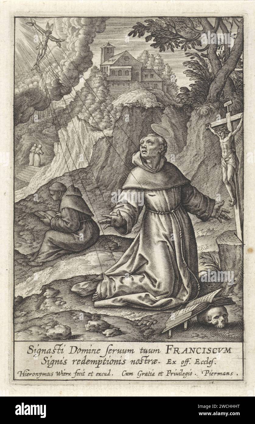 H. Franciscus da Assisi riceve le stigmate, Hieronymus Wierix, 1563 ...