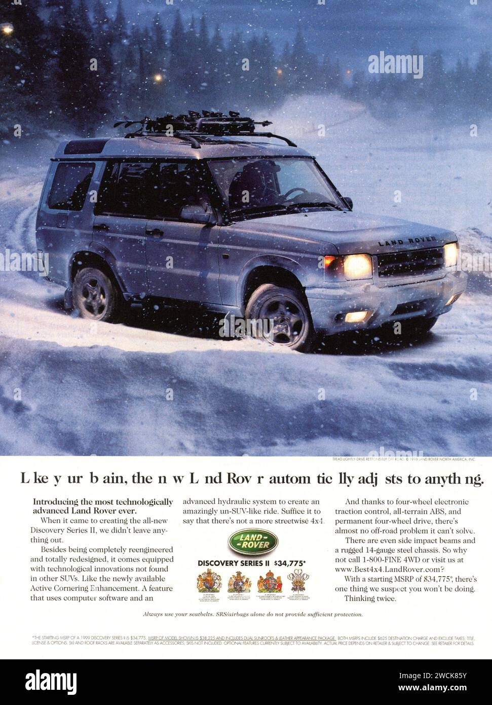Advertisement for land rover immagini e fotografie stock ad alta ...