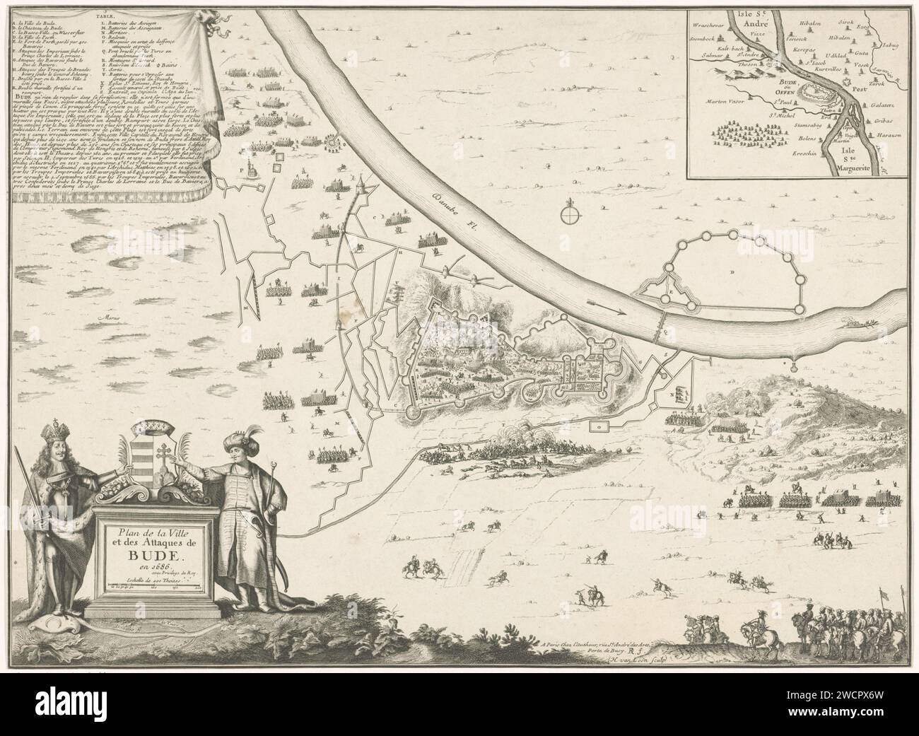 Mappa di Buda, 1686, Harmanus van Loon, 1693 - 1696 Stampa Mappa dei ...
